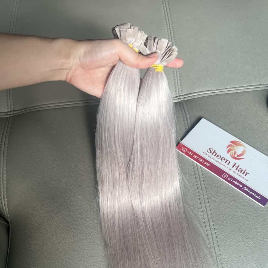 KERATIN FLAT-TIP BLOND SILVER PLATINUM PLA Best Hair Extensions - 22 ...