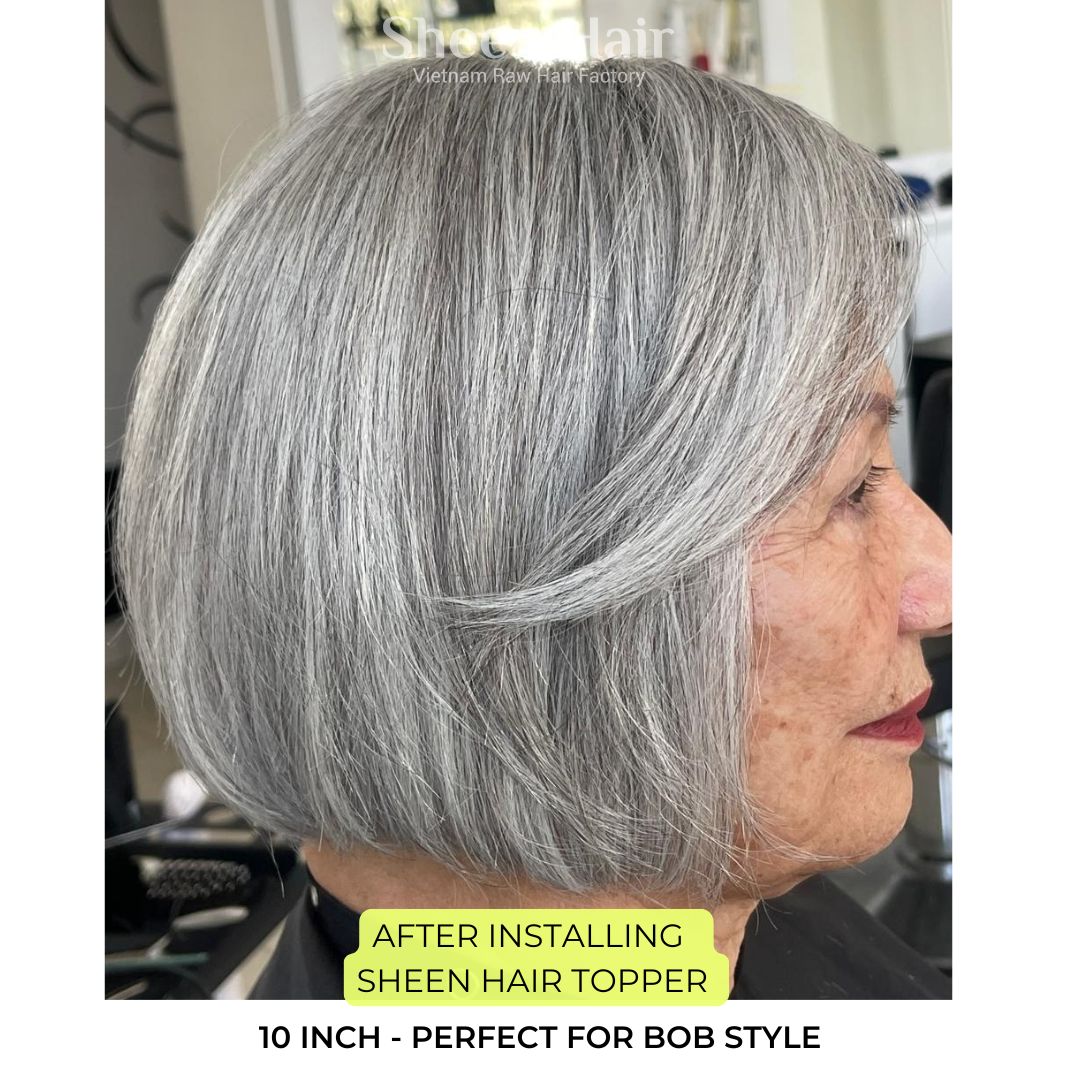 Topper Grey Balayage hair: Best Bob Style Transformation That's Turning Heads | Sheen Hair Vietnam